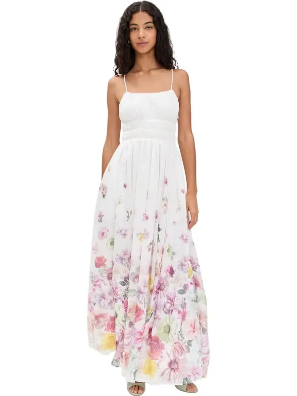 Aje Fleur Maxi Dress - Ivory Collage Floral
