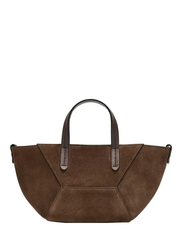 Brunello Cucinelli Geo Mini Tote - Medium Brown