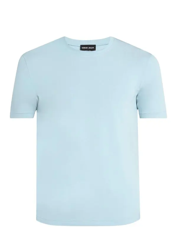 Giorgio Armani Solid Short-sleeve T-shirt - Solid Medium Blue
