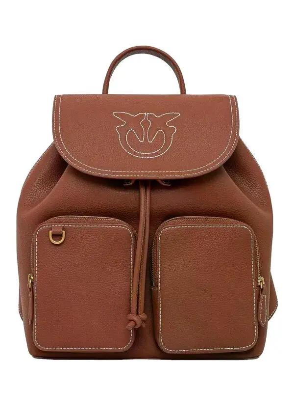 Pinko Leather Backpack - Brown