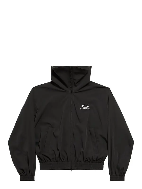 Balenciaga Oversized Logo Track Jacket - Black