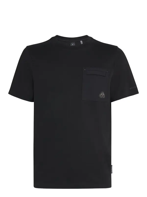 Moose Knuckles Pima Cotton Pocket-detail Dalon T-shirt - Black