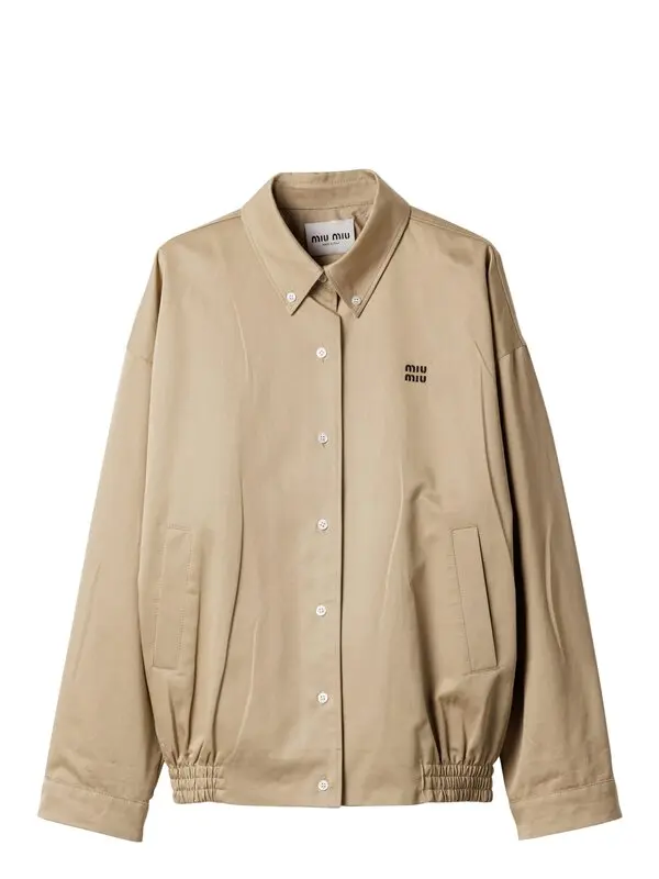 Miu Miu Cotton Chino Blouson Jacket - Neutral
