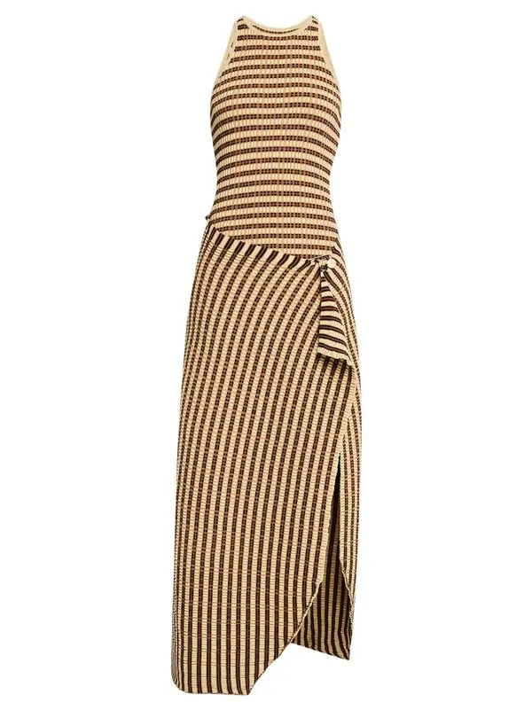 Nanushka Aliki Stripe Knit Wrap Dress - Multicolor Stripe