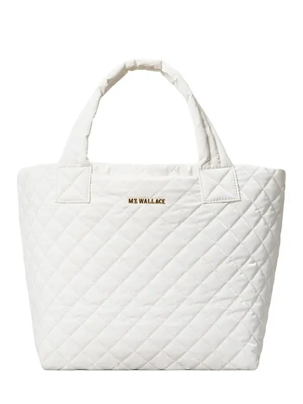 Mz Wallace Metro Deluxe Small Quilted Tote Bag - White