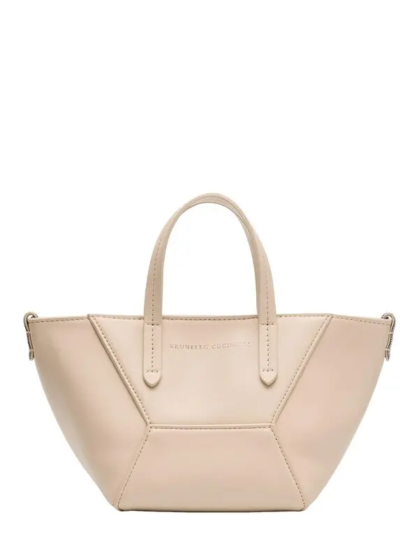 Brunello Cucinelli Geo" Mini Tote Bag - Ivory