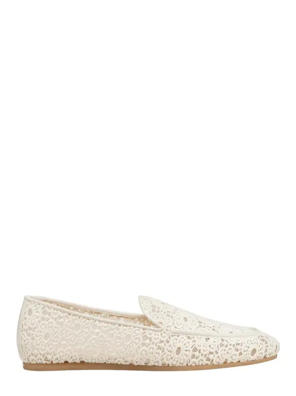 STUART WEITZMAN Lee Crochet Leather Loafers - Linen