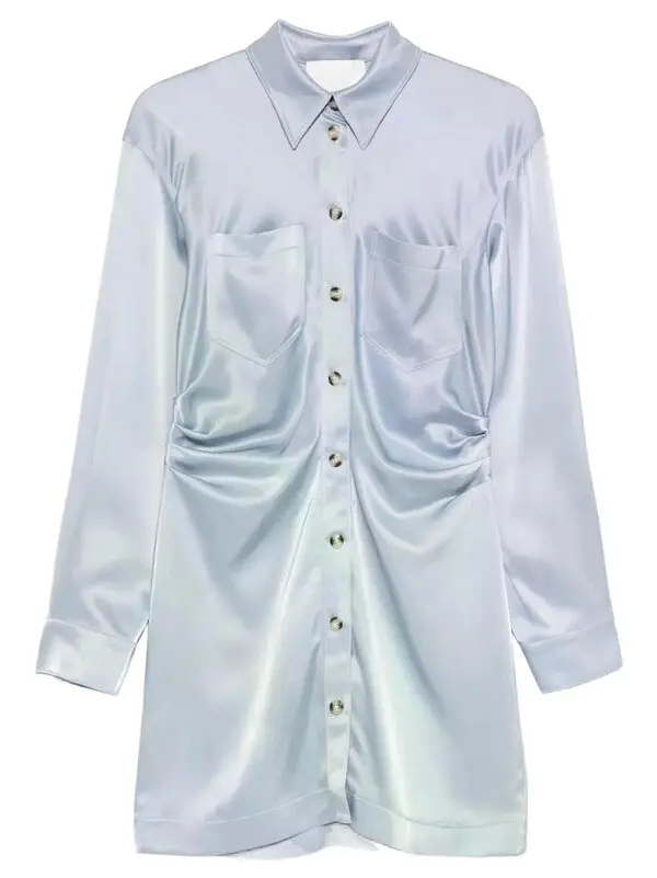 Nanushka Arona Mini Shirt Dress - Blue