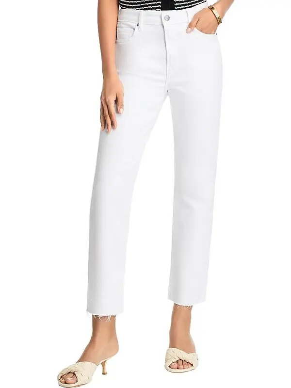 Aqua High-rise Straight Leg Jeans - White