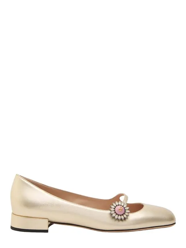 Valentino Garavani Metallic Leather Ballet Flats - Silver