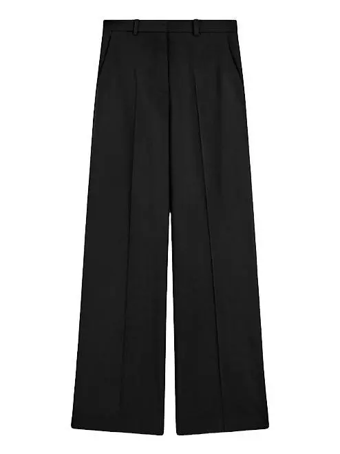 JOSEPH Alana Wide-leg Trousers - Black