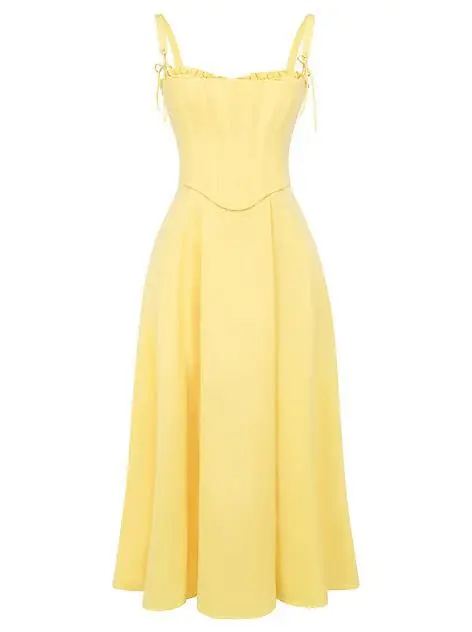House Of Cb Clarabelle Sleeveless Midi Dress - Sunshine