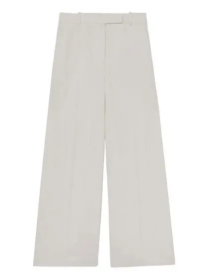 REISS Wide-leg Woven Trousers - White
