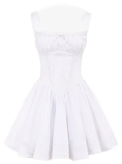 House Of Cb Natassia Flared-skirt Mini Dress - White