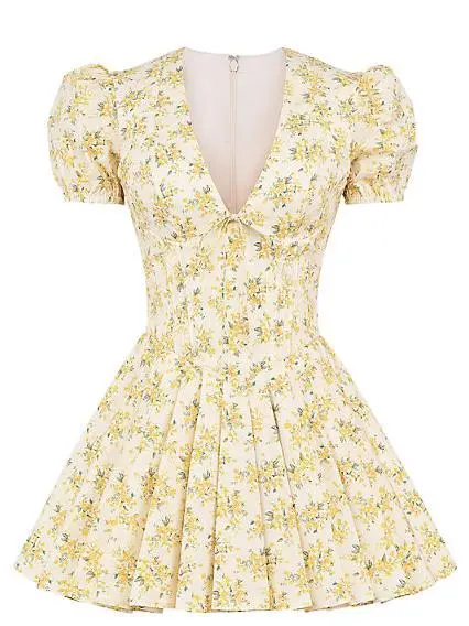 House Of Cb Floral-print Mini Dress - Buttercup Vintage