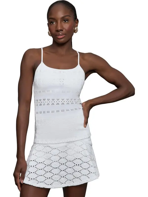 L'ETOILE SPORT Fitted Tank Lace - White
