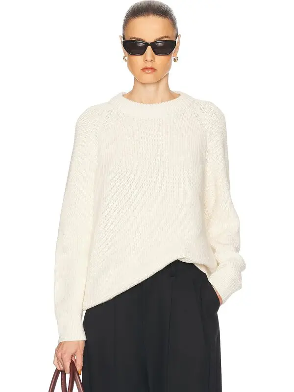 Jenni Kayne Oversized Cotton Fisherman Sweater - Ivory