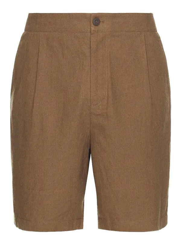 WAO Relaxed Linen Blend Short - Brown