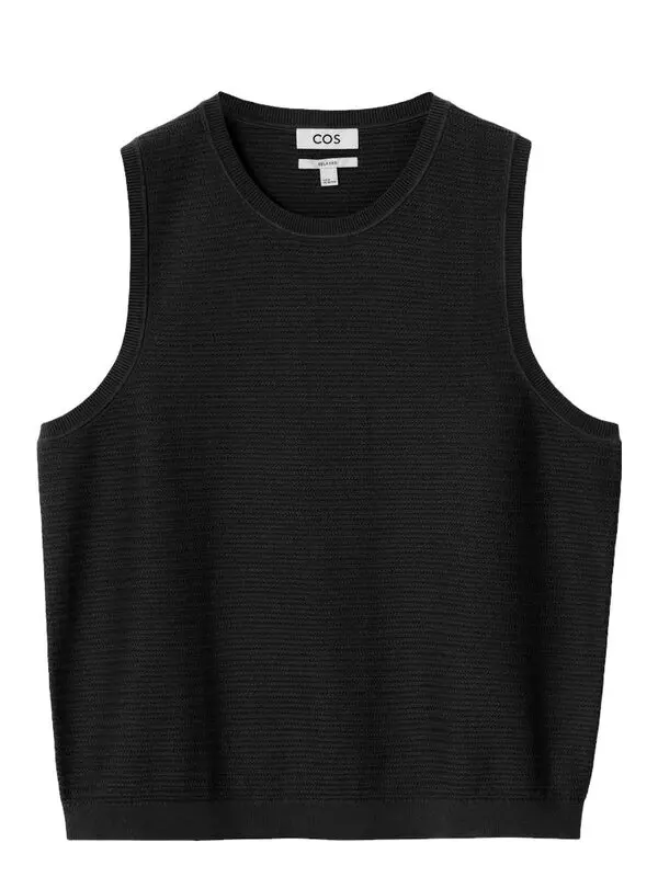 Cos Textured Knitted Tank Top - Black