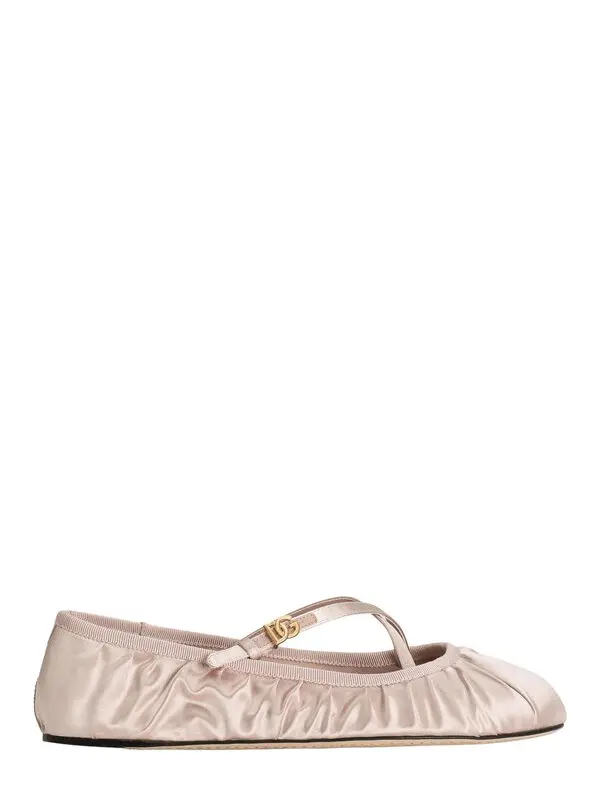 Dolce & Gabbana Satin Ballet Flats - Pale Pink
