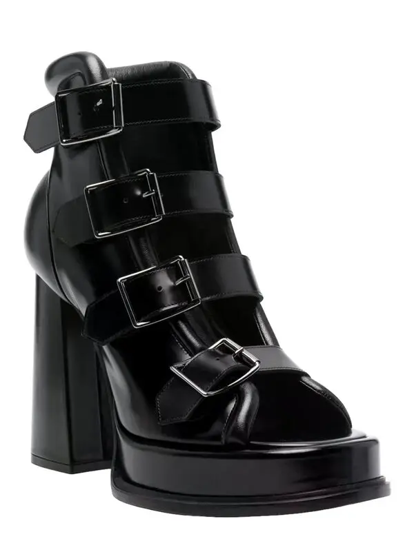 Alexander McQueen 130mm Leather Sandals - Black