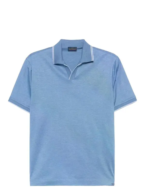 Paul & Shark Mélange-effect Polo Shirt - Blue