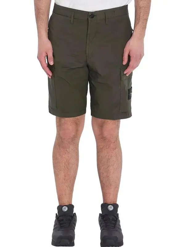 Stone Island Cargo Bermuda Shorts - Green