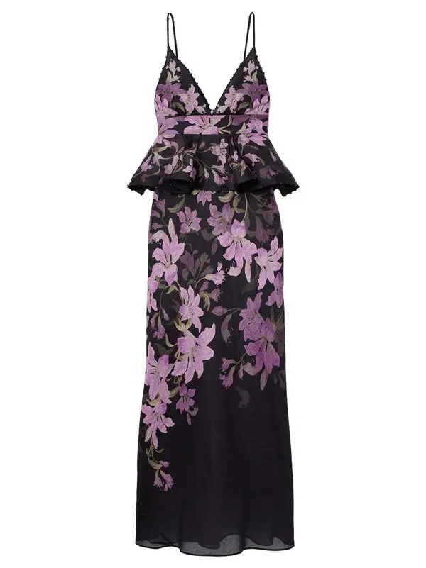 Zimmermann Dawning Bead-embellished Floral Maxi Dress - Black