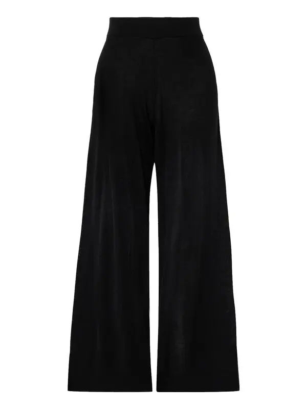 TOTEME Knitted Wide-leg Silk Pants - Black