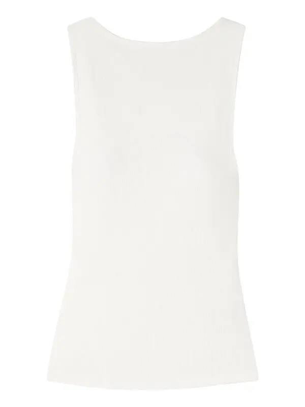 ST. AGNI Open-back Ribbed Stretch Organic Cotton-jersey Tank - White