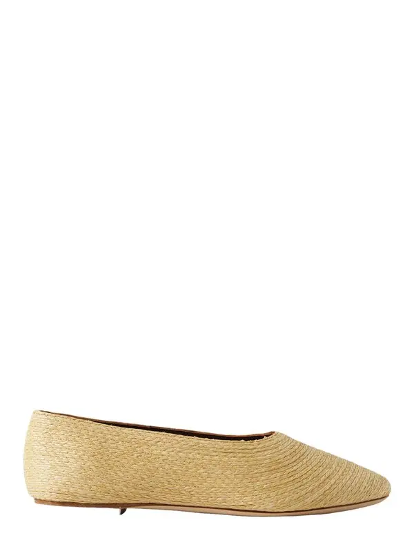 Staud Alba Raffia Ballet Flats - Neutrals