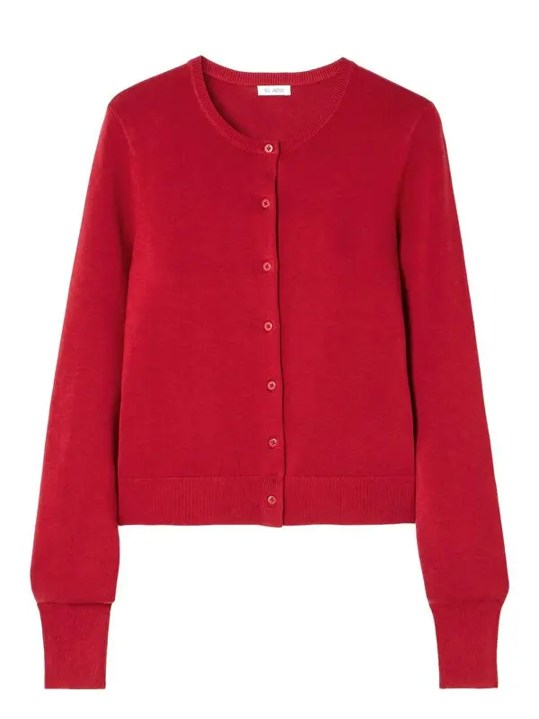 ST. AGNI Tencel™ Lyocell-blend Cardigan - Red