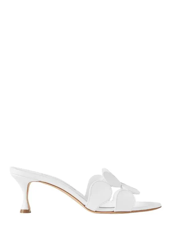 Manolo Blahnik Haribalmu 50 Leather Mules - White