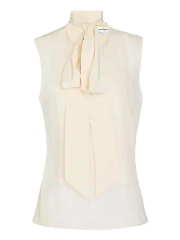 Victoria Beckham Pussy-bow Silk Top - Ivory