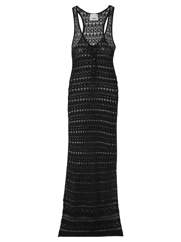 MARANT ETOILE Isabel Marant Pernille Crocheted Cotton-blend Maxi Dress - Black