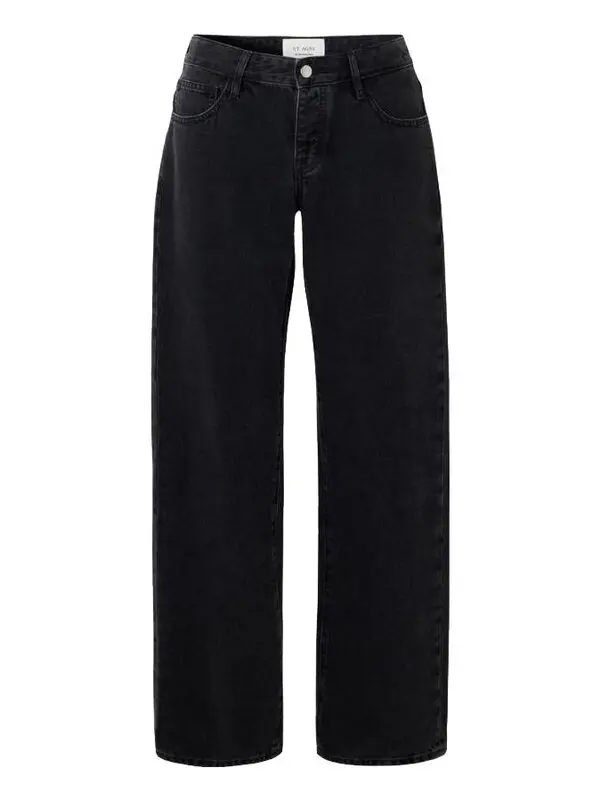 ST. AGNI 90s Low-rise Straight-leg Jeans - Black