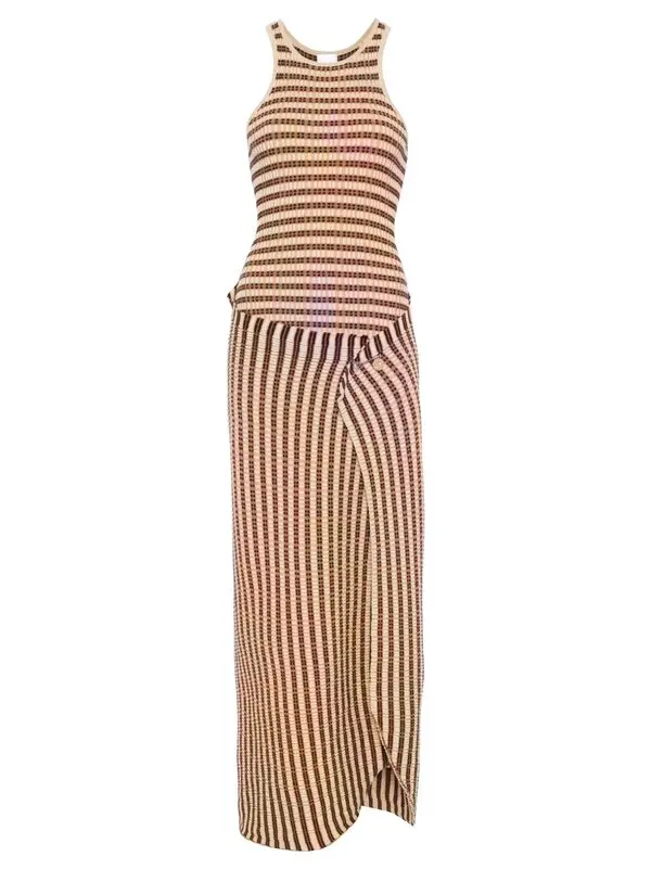 Nanushka Aliki Striped Midi Dress - Neutrals