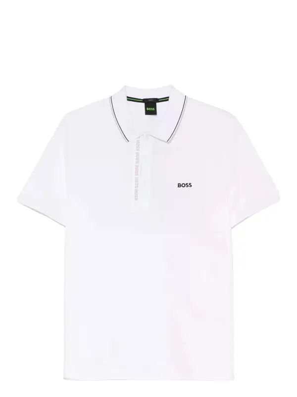 BOSS Logo-embroidered Polo Shirt - White