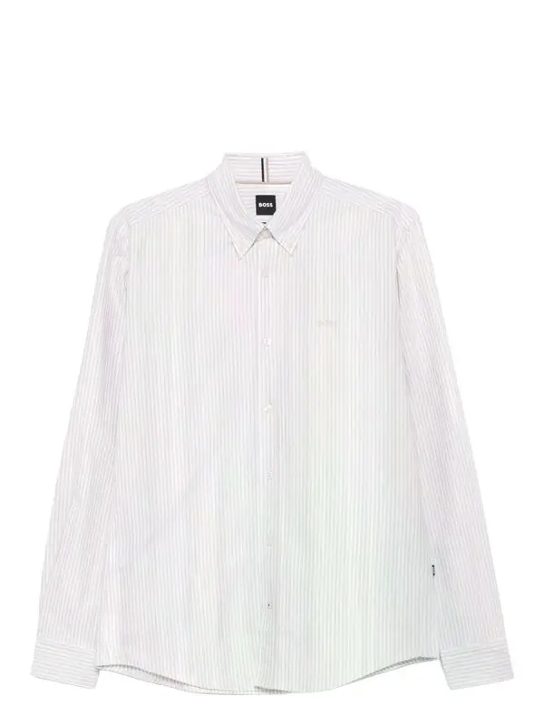 BOSS Striped Cotton Shirt - Neutrals
