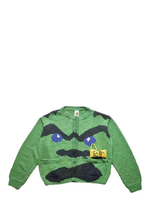 SKY HIGH FARM WORKWEAR Ice Cream Hand Cardigan - Green