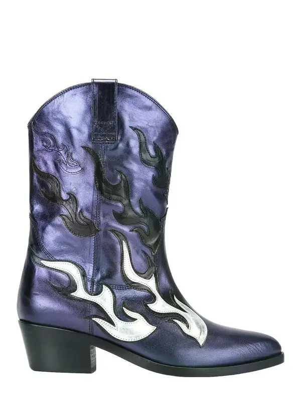 CHIARA FERRAGNI Flame Western Boots - Blue