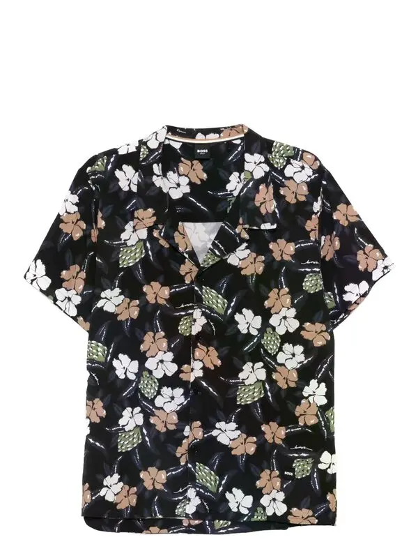 BOSS Floral-print Shirt - Black