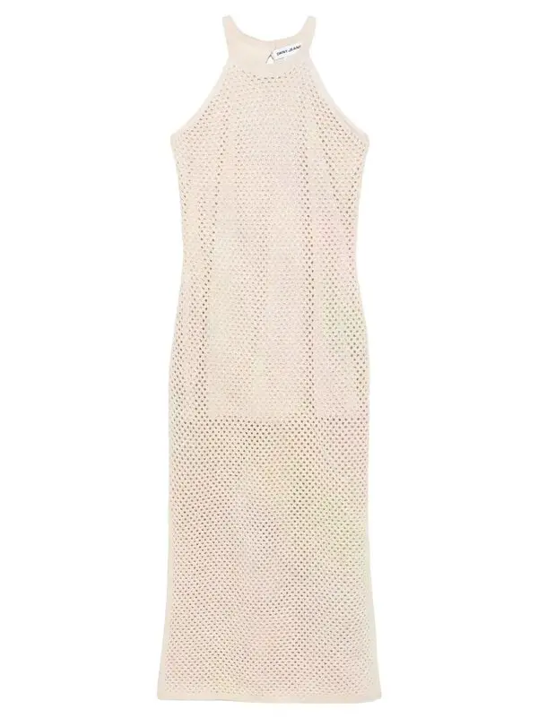 Dkny Open-knit Maxi Dress - Neutrals