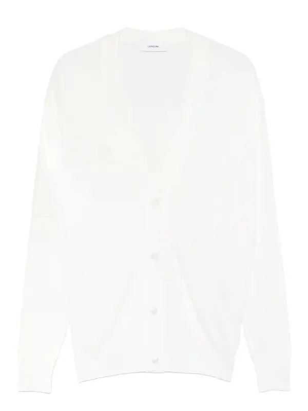 LARDINI Long-sleeve Cardigan - White