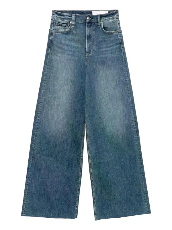 Rag & Bone High-rise Wide-leg Jeans - Blue