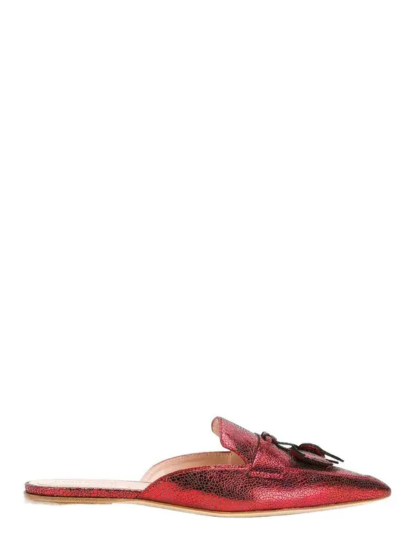 Alberta Ferretti Mia Heart Mules - Red