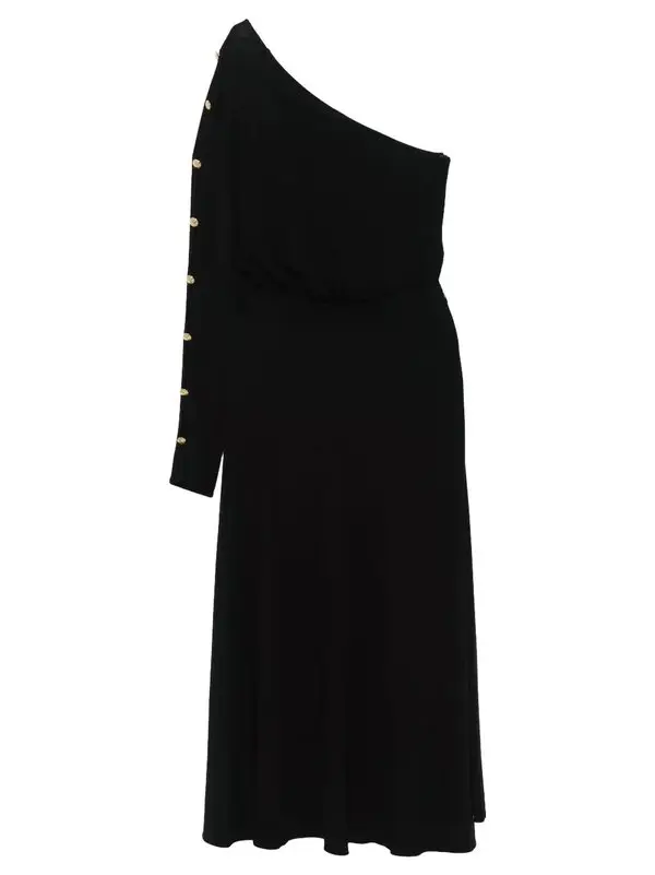 Elisabetta Franchi One-shoulder Midi Dress - Black