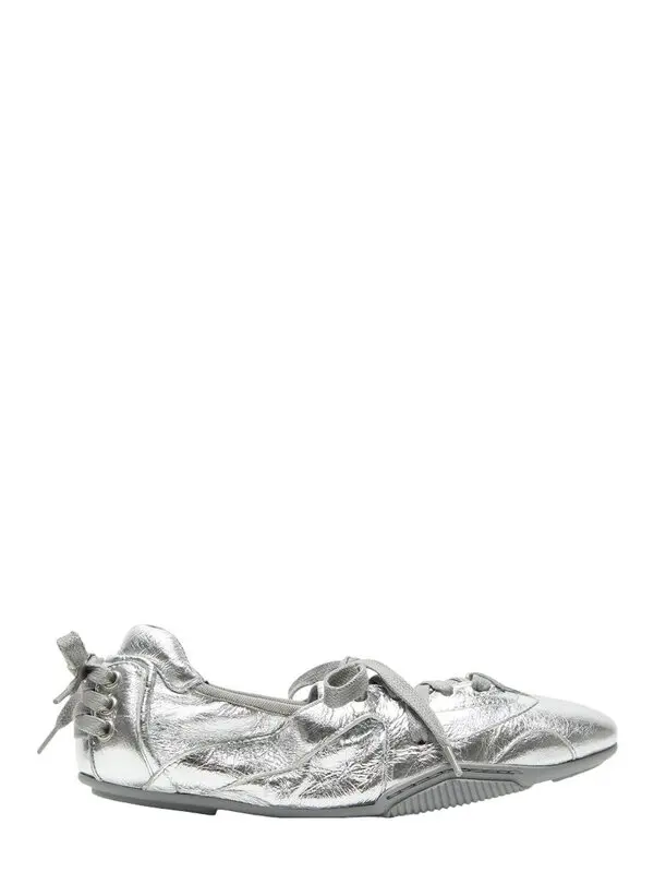 Acne Studios Lace-up Leather Sneakers - Silver/grey
