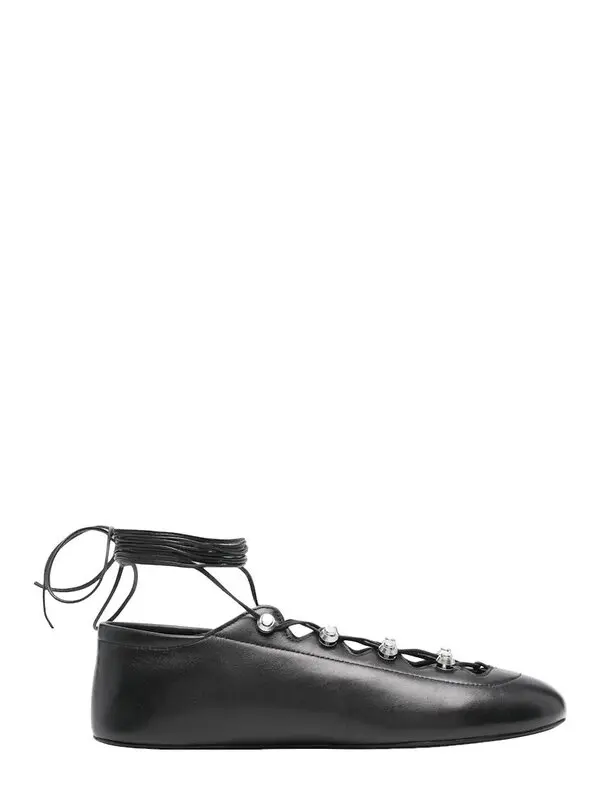 Alexander Wang Vyolette Lace Up Flat - Black