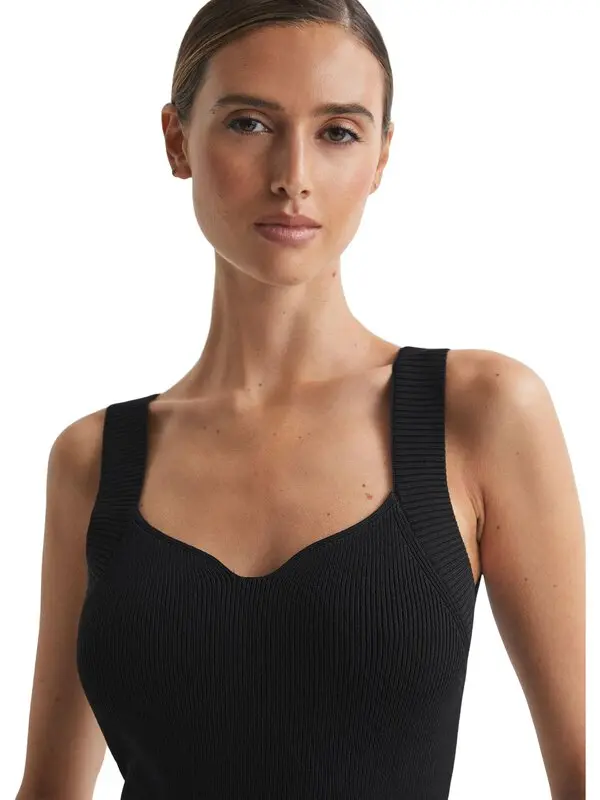 REISS Dani Sleeveless Top - Black